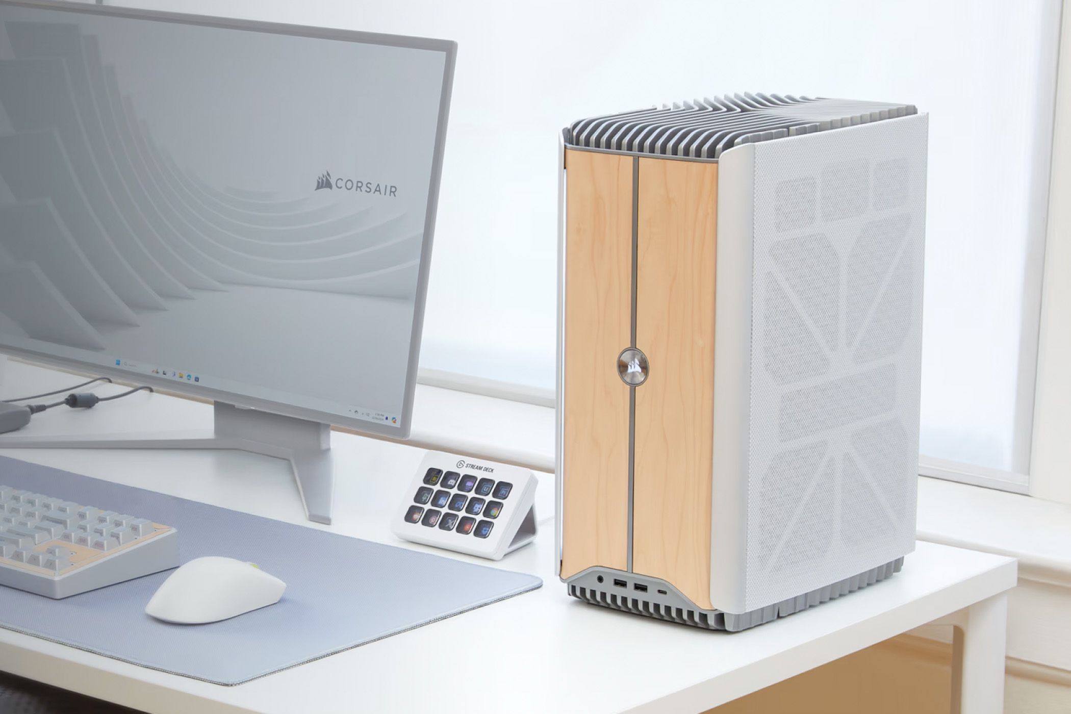 O novo PC topo de linha da Corsair tem um case Woodgrain